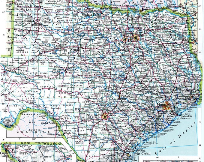 Hand Lettered and Illustrated Map of Texas - Etsy