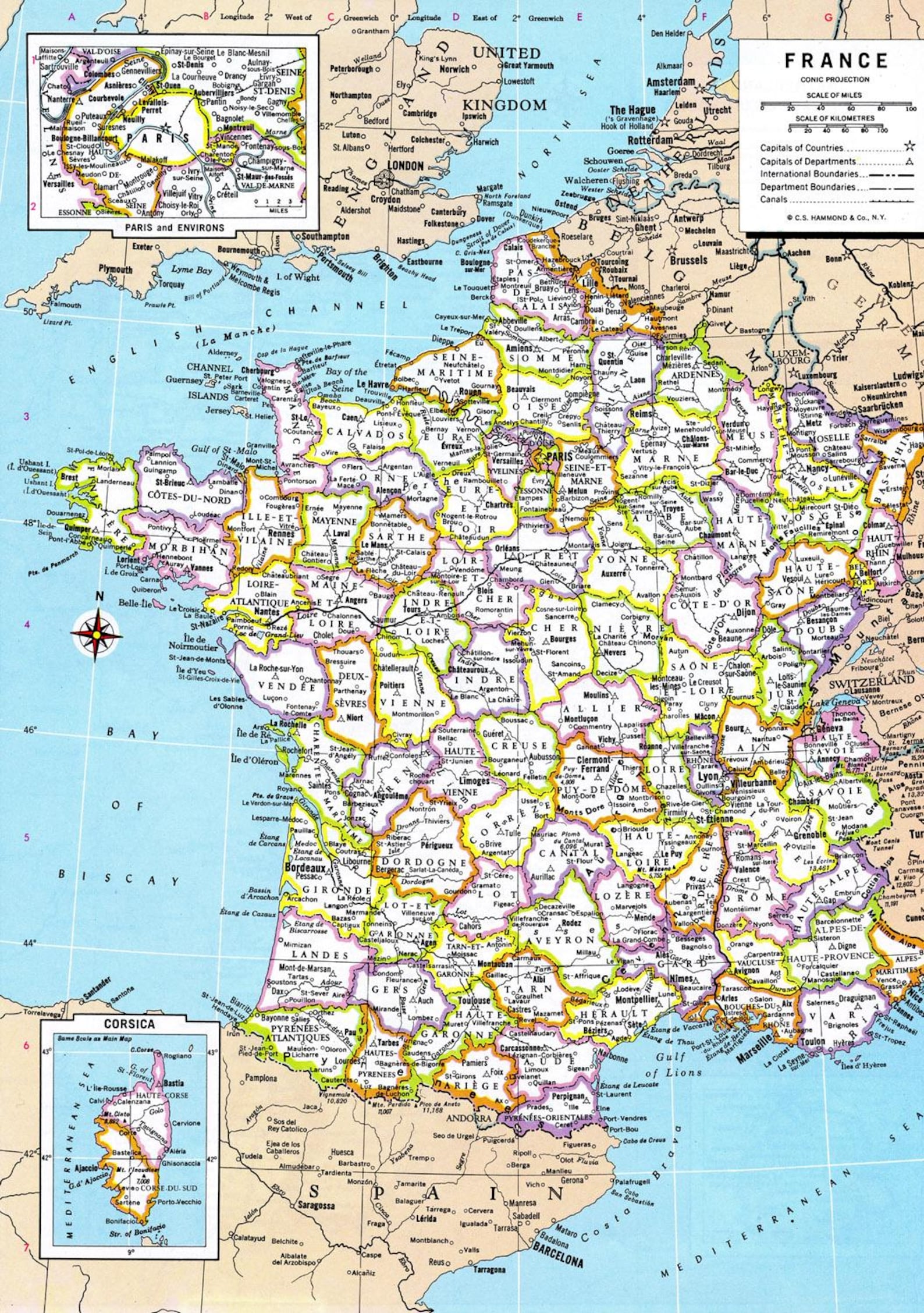 France Map Instant Download - Printable Map, Digital Download, Wall Art ...