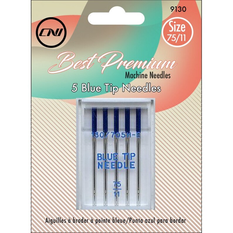 Clover Best Premium Blue Tip Embroidery Sewing Machine Needles Size 75/ ...