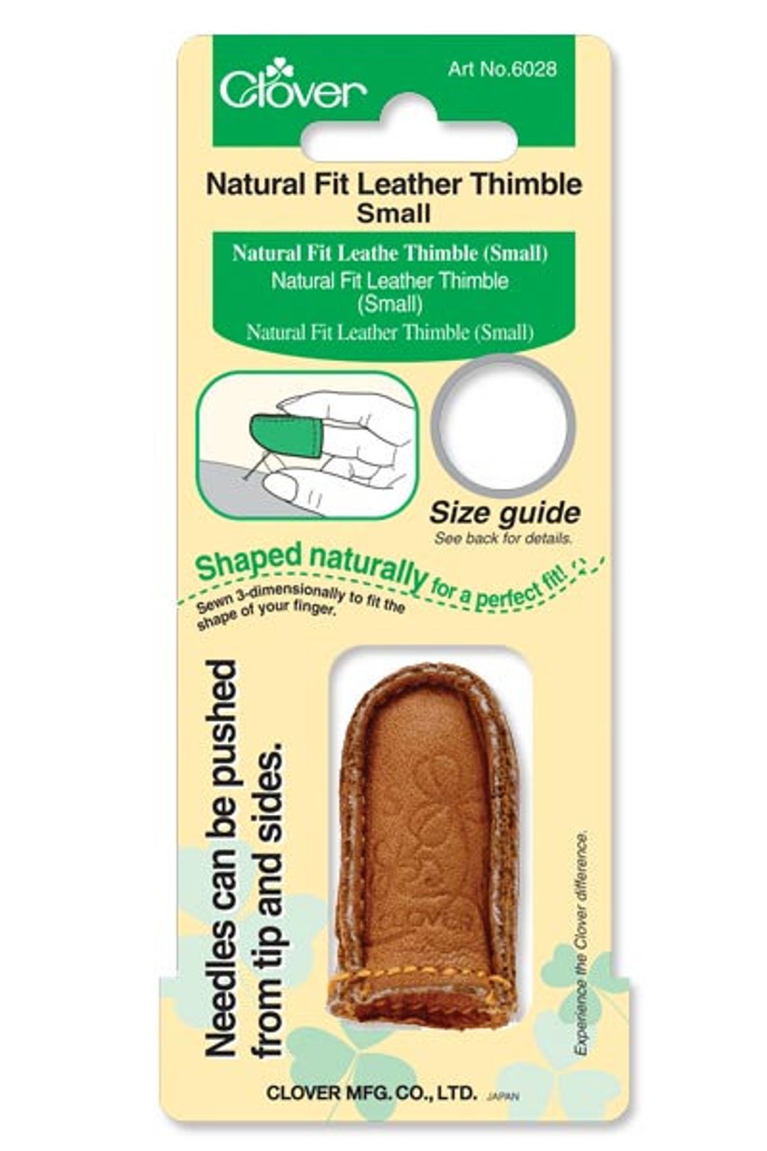 Clover Natural Fit Leather Thimble Size Small Part No. 6028 - Etsy
