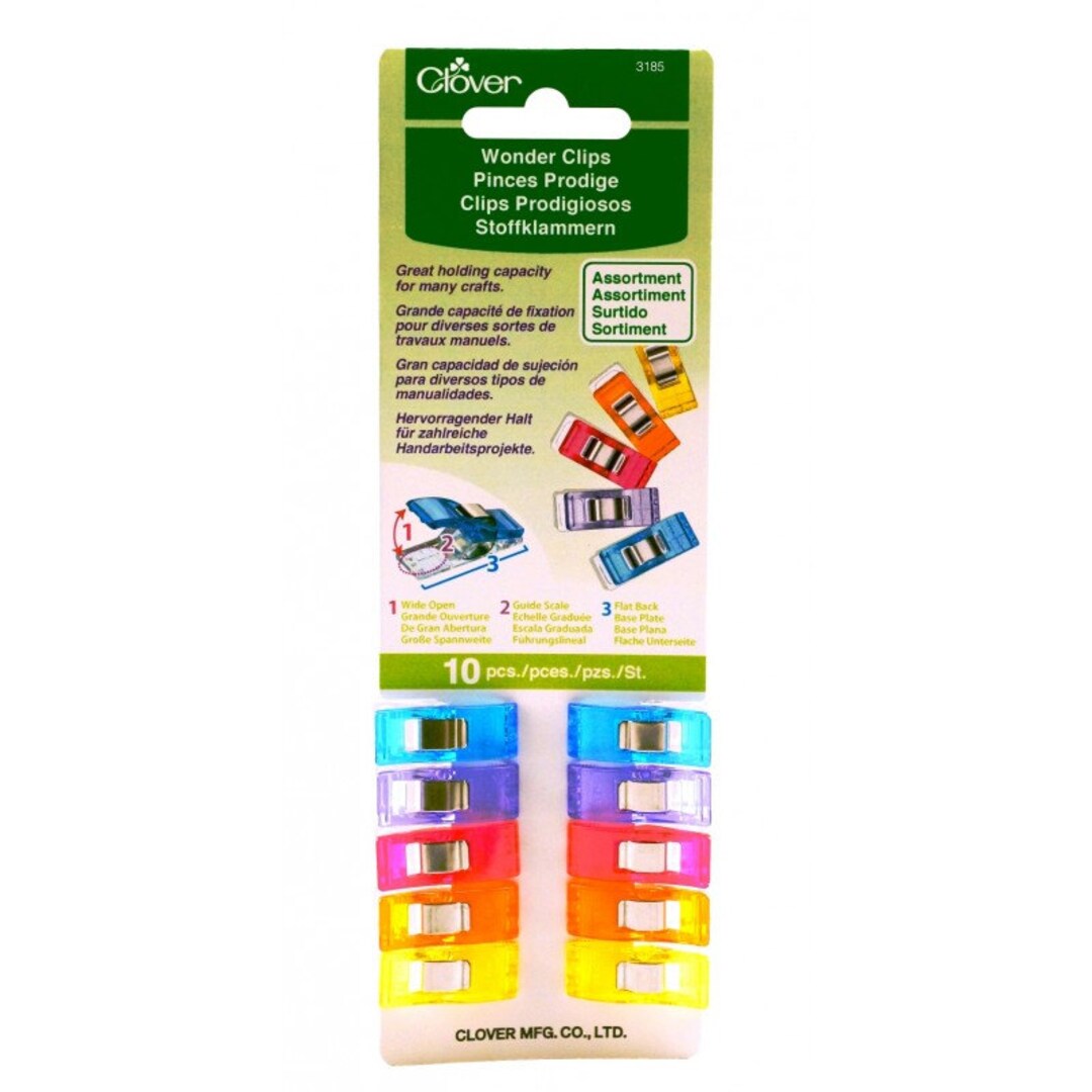 Clover Wonder Clips 10 Pieces Assorted Sewing Quilting Part No. 3185 - Etsy