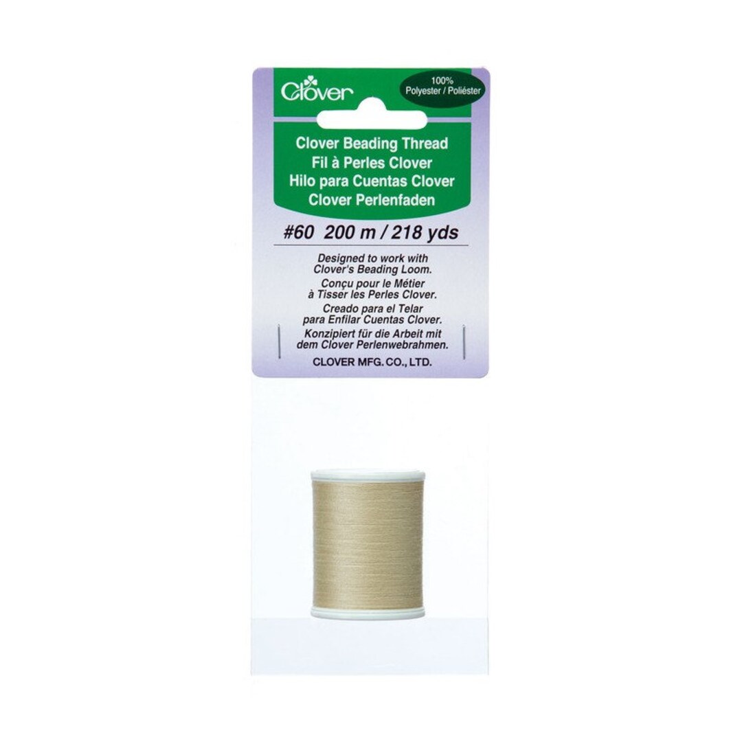 Clover Jewelry Mini Beading Loom Thread Beige 60 Weight Part No. 9913 ...
