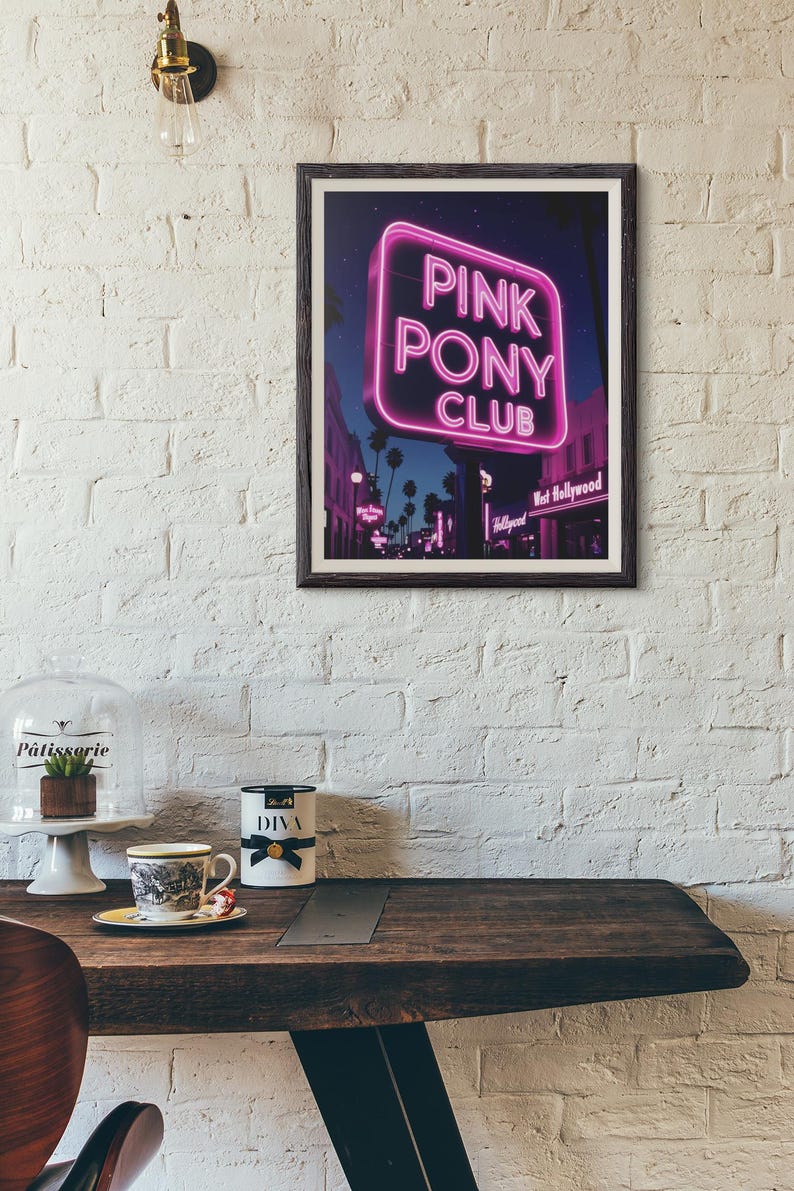 Pink Pony Club Wall Art | Unframed | Chappell Roan City Art | Vintage ...