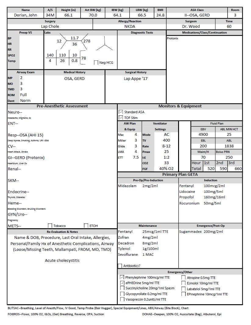 Anesthesia SRNA & CRNA Preop Care Plan Digital - Etsy