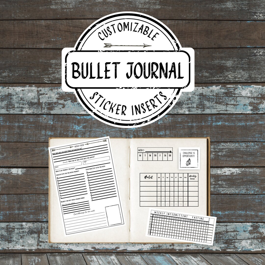 Bullet Journal Sticker Inserts - Customizable Structure for Focus and ...