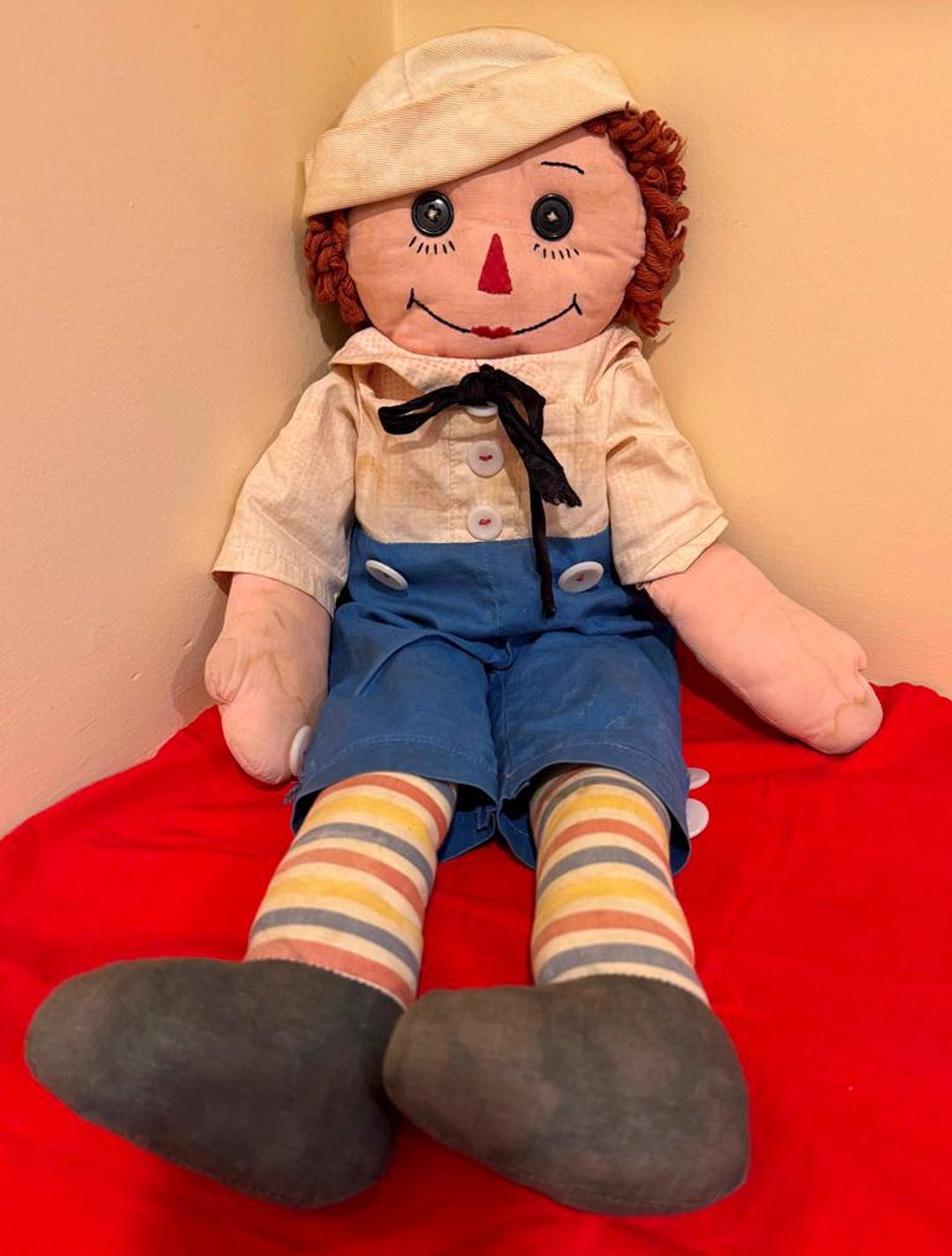 Vintage 1940’s or 1950’s - 20-inch Raggedy Andy Doll - With Multi ...
