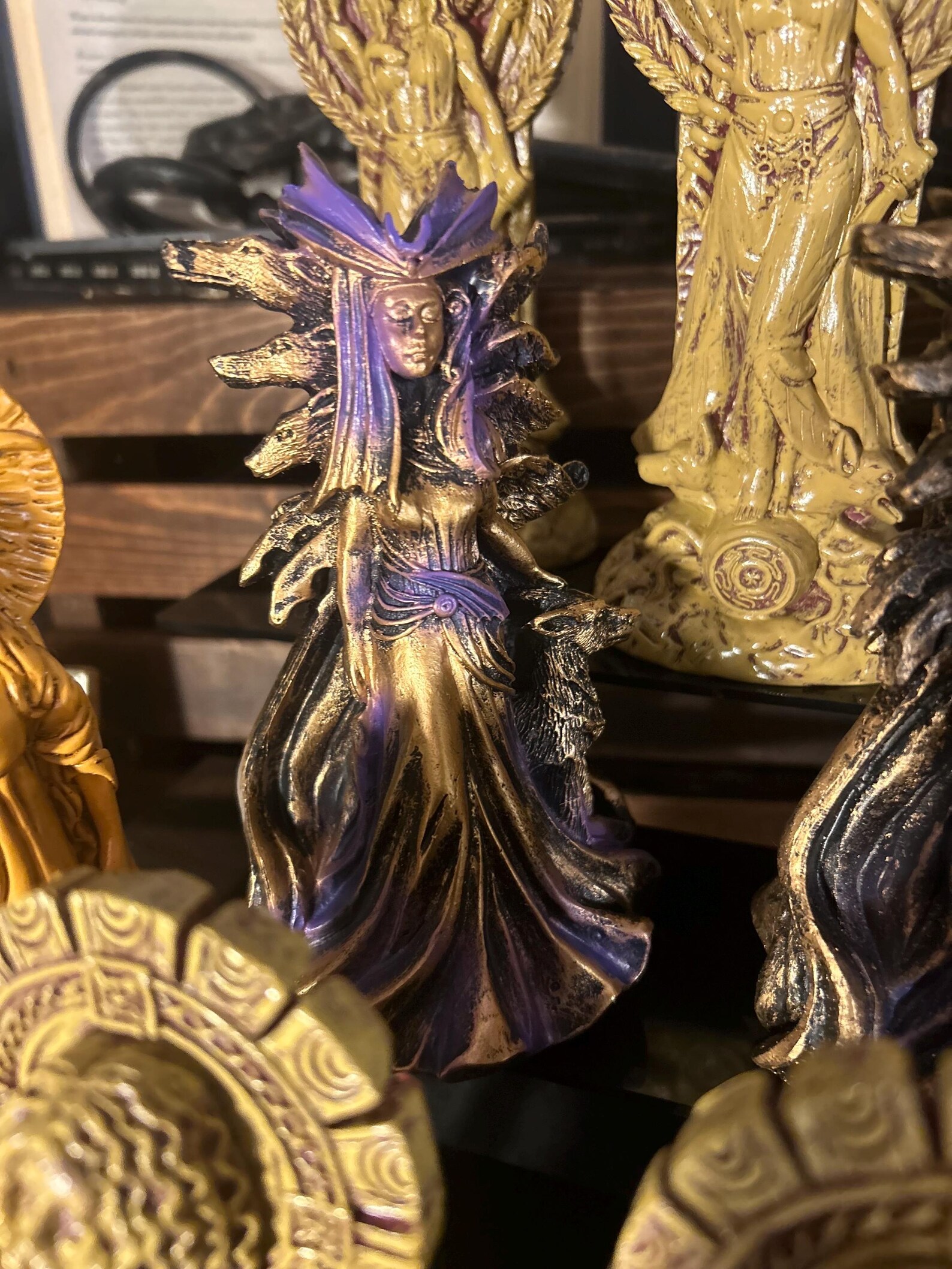 Hekate Goddess Statue | Triple Moon Mother | Altar Decor | Divine ...