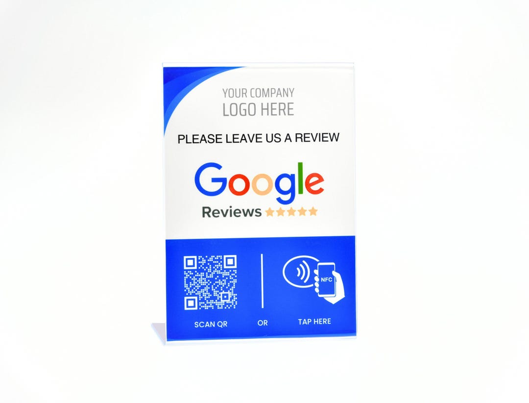 Google Review Stand NFC and QR Code, Acrylic Business Review Stand ...