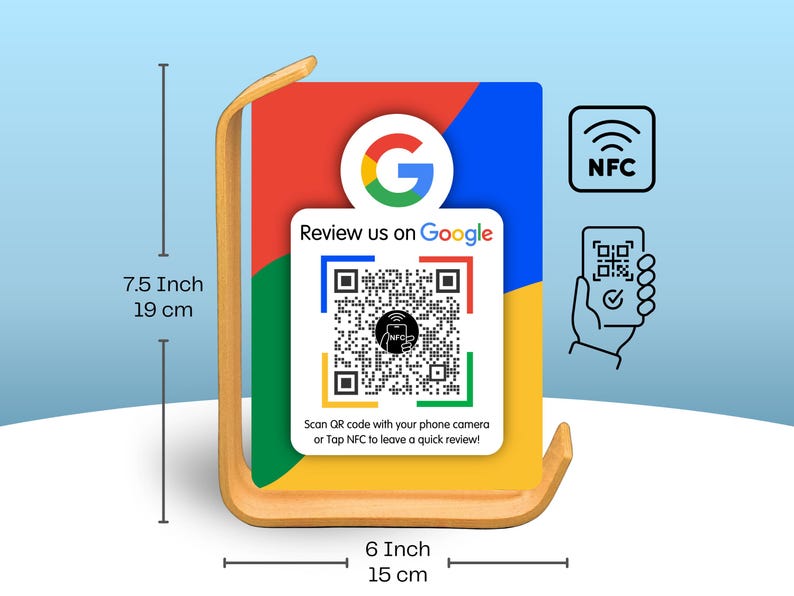 Large Google Review Card for Business NFC Tap Google Review Stand ...