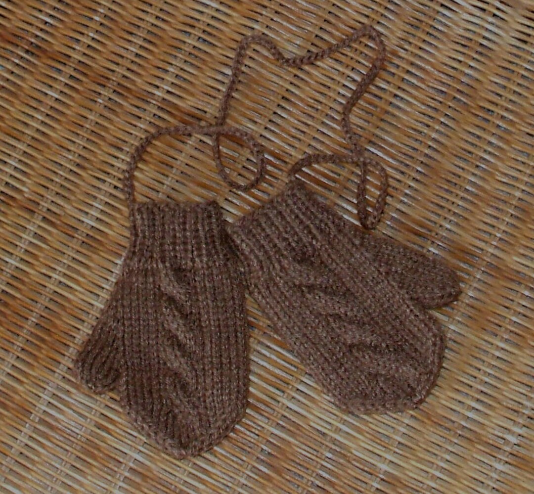 Hand Knit Toddler Mittens in a Soft Sable Brown Acrylic - Etsy