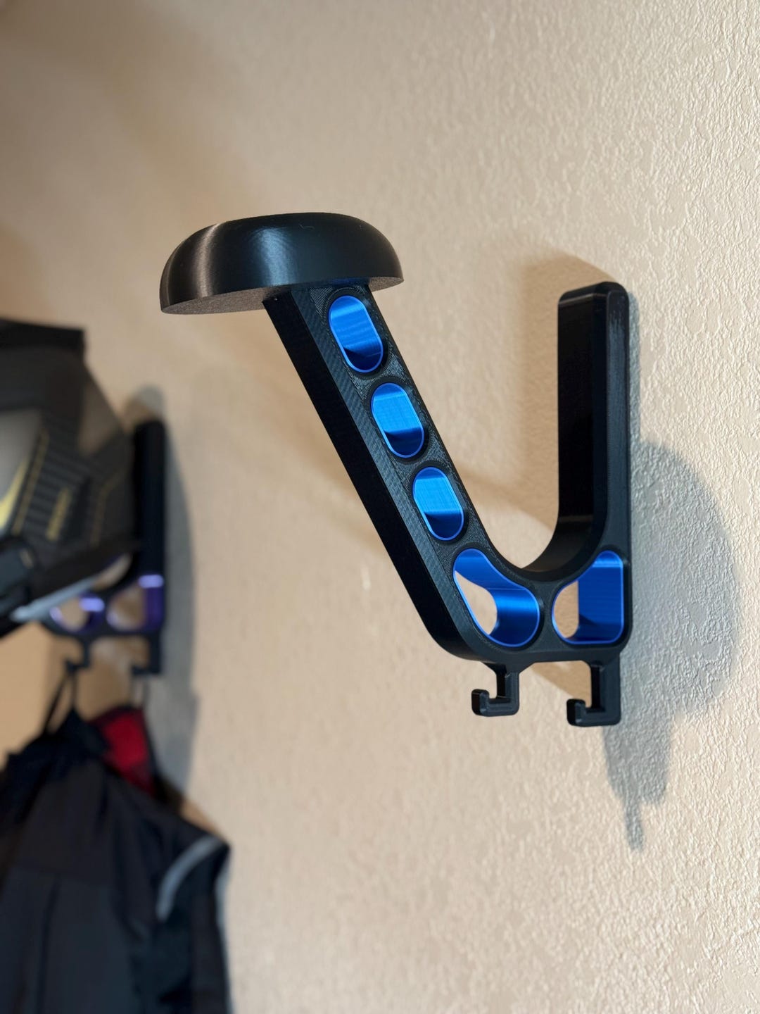 Motorcycle Helmet Wall Mount With Dual Hooks: Jacket & Glove Organizer ...