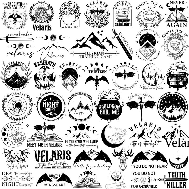 ACOTAR Velaris SVG Bundle, Night Court Svg, A Court of Thorns Svg Roses ...