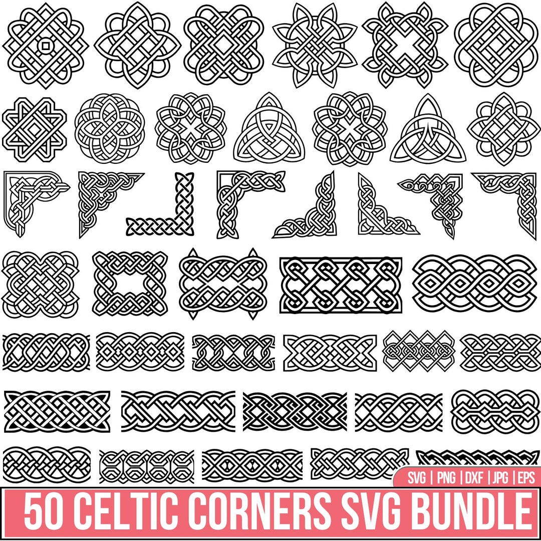 Celtic Corners Svg Bundle, Celtic Bands Svg, Celtic Knot Svg, Celtic ...