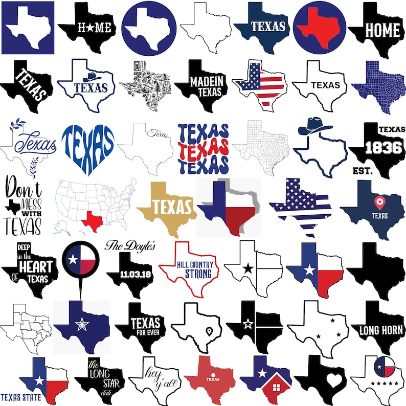 Texas SVG Bundle: Hand Drawn State Outline, Hey Ya'll Design (digital ...