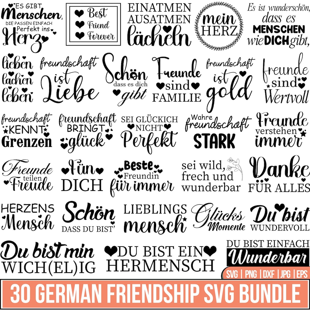 German Friendship SVG Bundle: Deutsche Sprüche Svg, Friendship Quotes ...