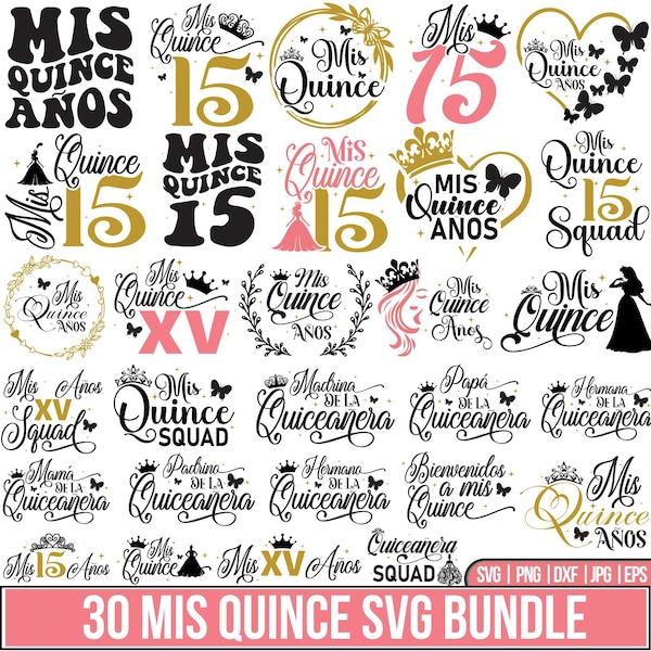Mis Quince Fonts Svg - Etsy