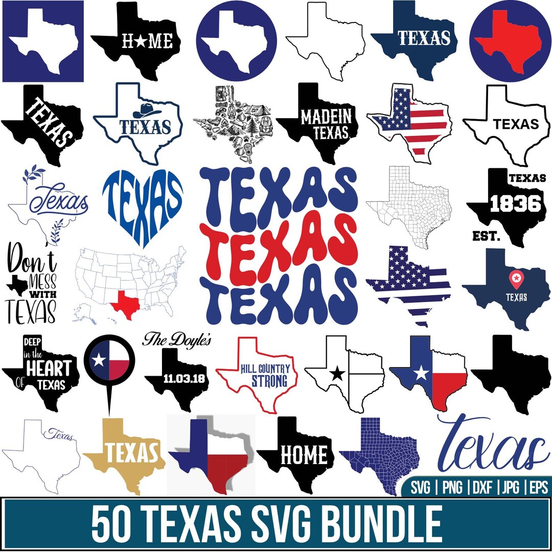 Texas SVG Bundle: Hand Drawn State Outline, Hey Ya'll Design (digital ...