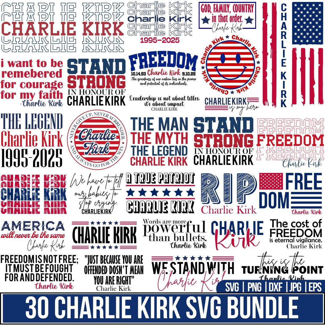 Charlie Kirk Svg Png Bundle, Charlie Kirk Svg, Freedom Svg, Human ...