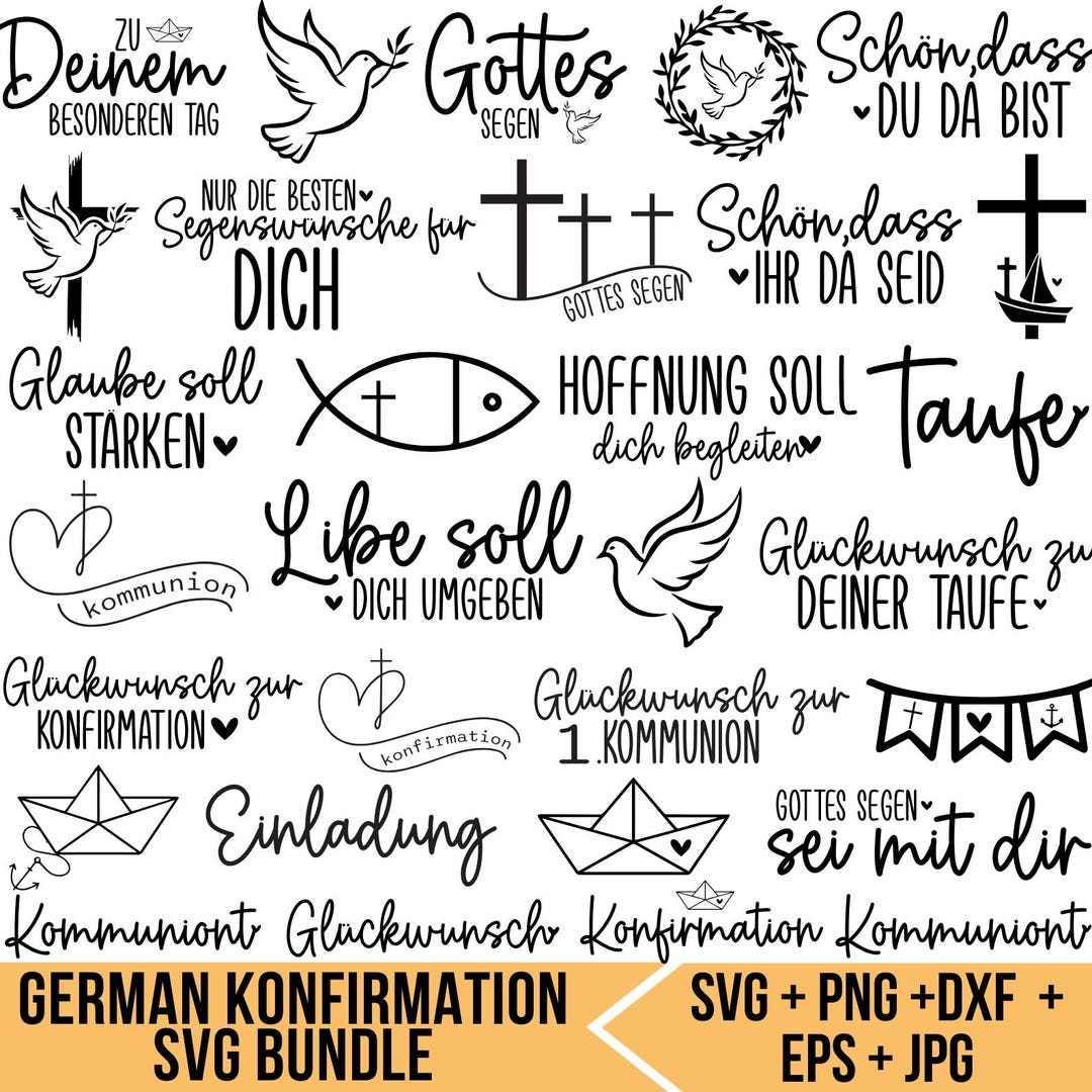 Confirmation SVG Bundle: German Christian Sayings, Cricut Cut Files - Etsy