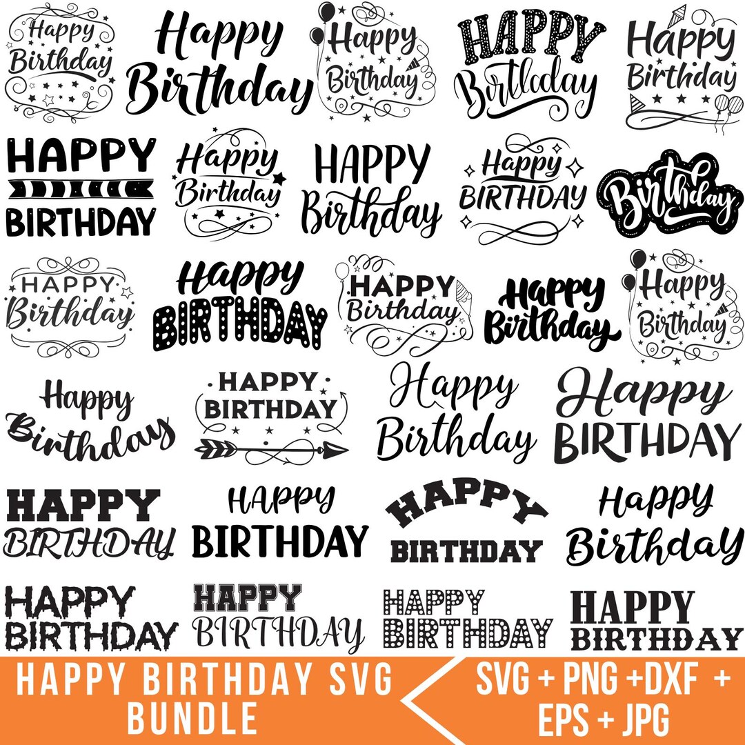 Happy Birthday Plotter File Svg Bundle, Happy Birthday Svg, Happy Birthday Cake Topper Svg ...