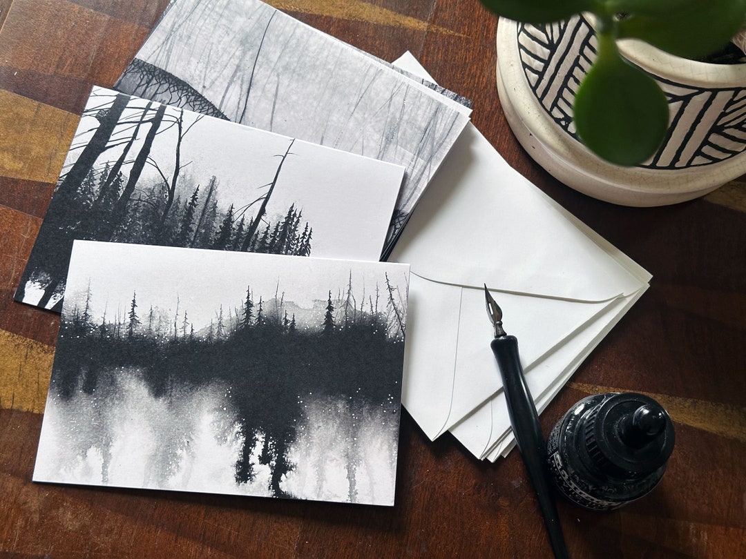 Ink Paintings: 6 Note Cards - Etsy