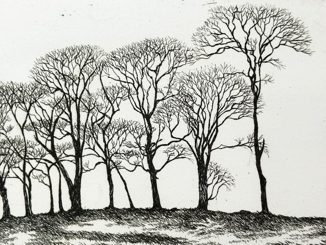 A Wind-lash'd Hill Original | Intaglio Print - Etsy