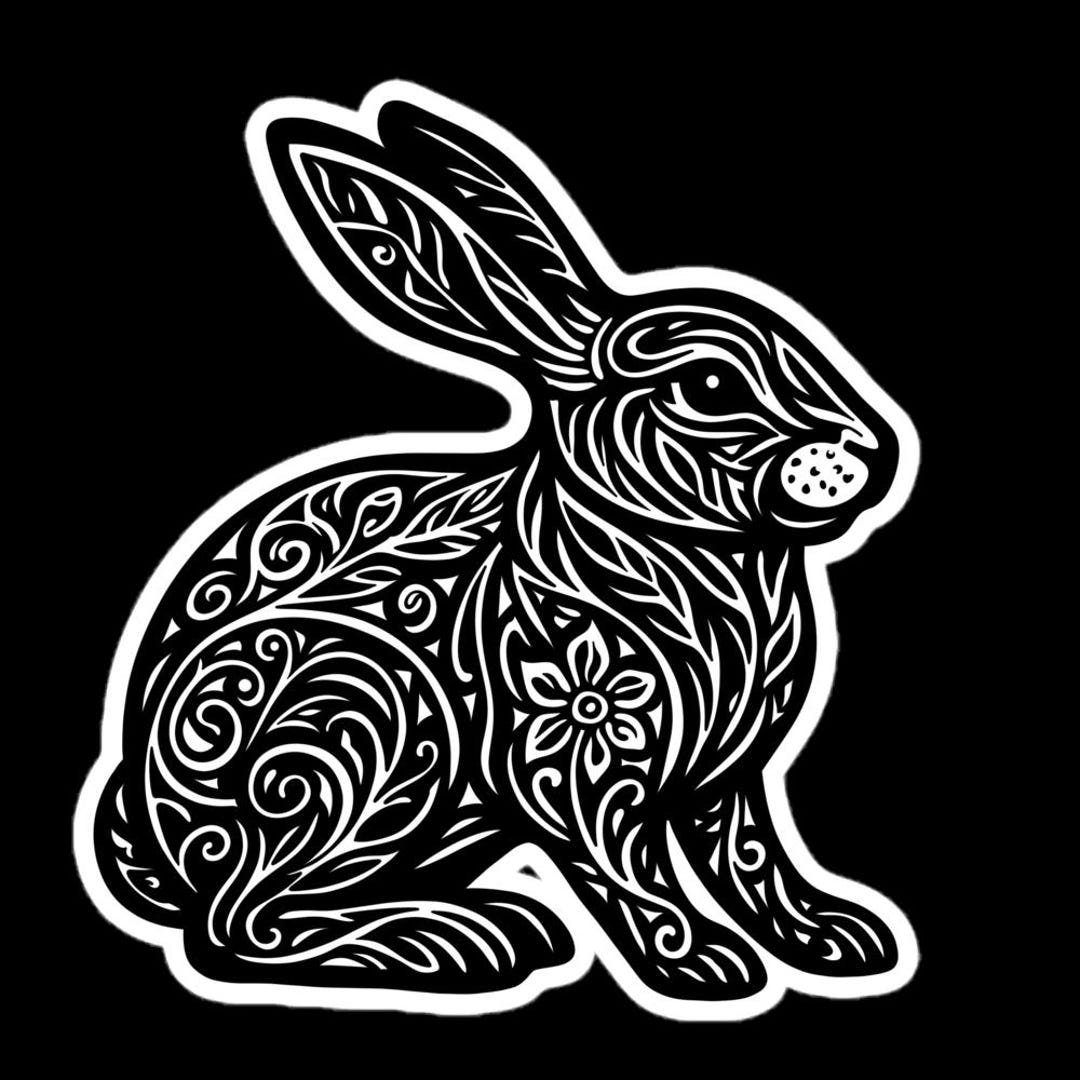 Indigenous Rabbit Vinyl Sticker | Métis Art | Water Bottle and Journal ...