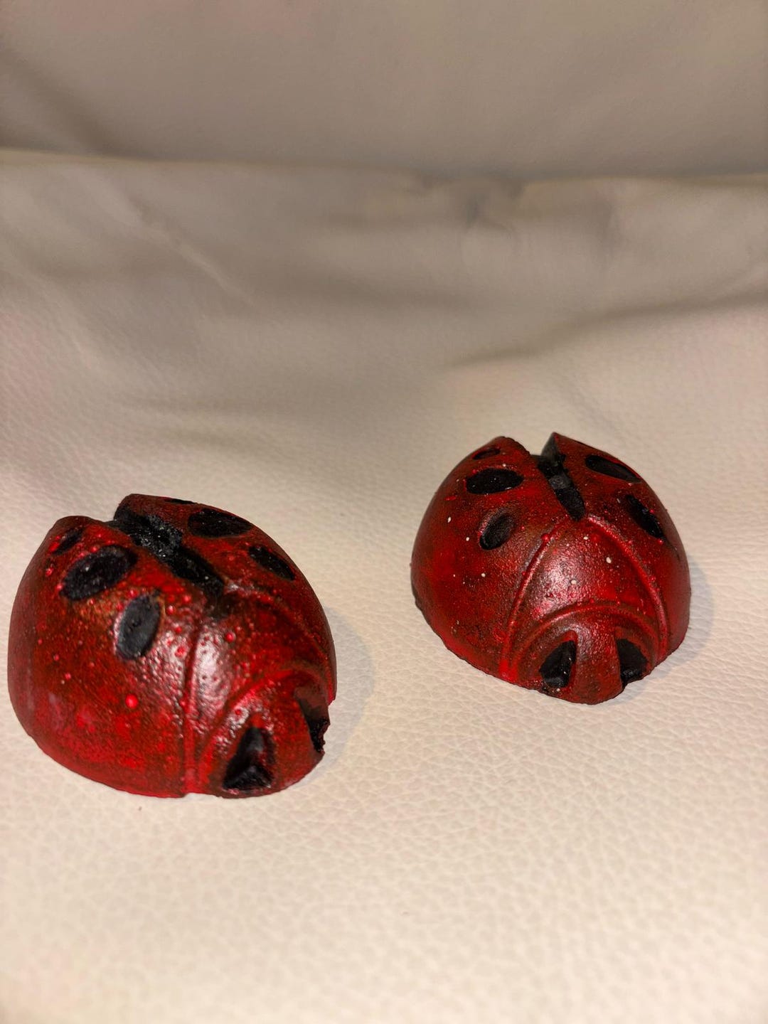 2 Pieces in 1. Concrete Ladybug Statue. Garden Decoration. Ladybug ...