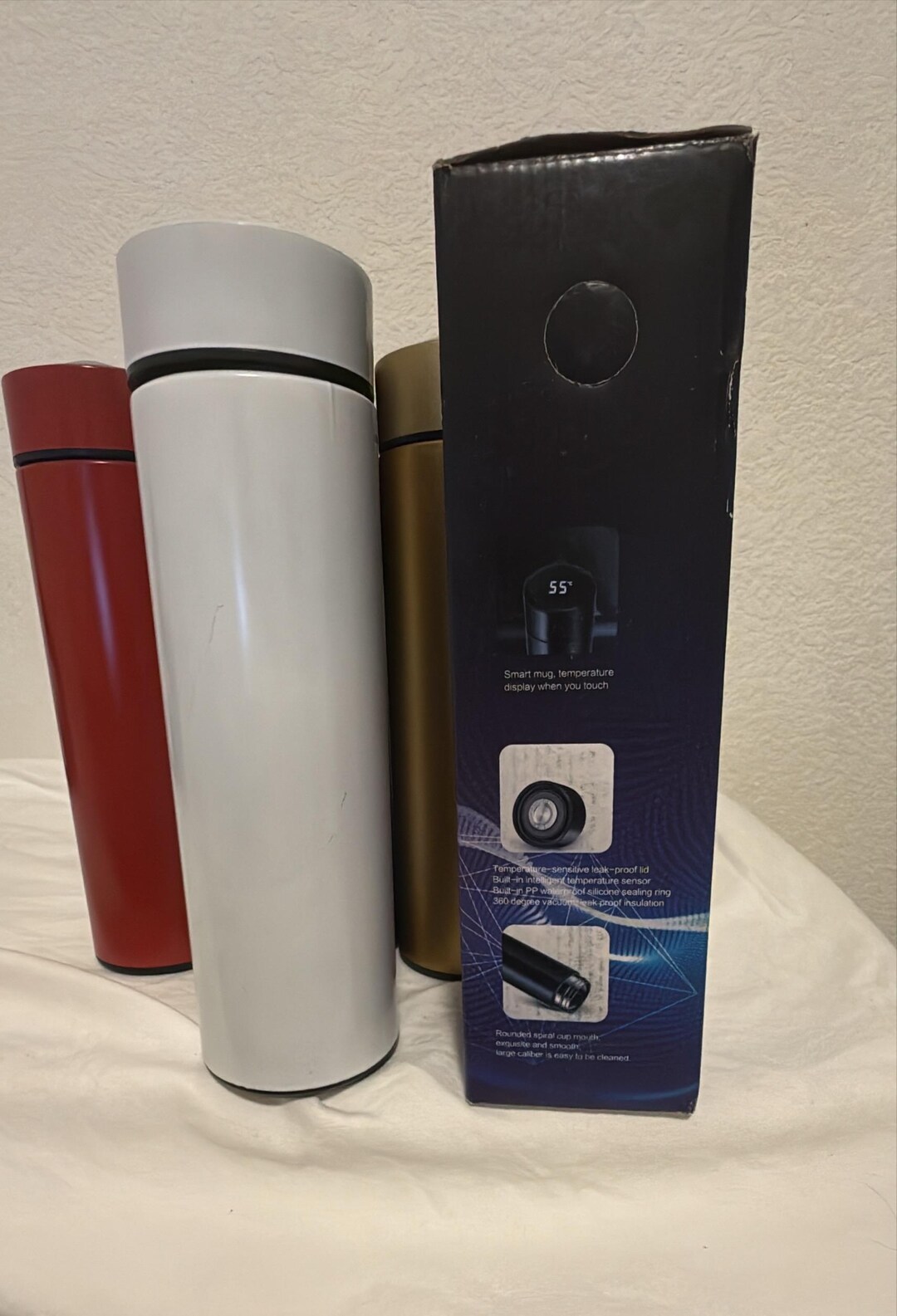 Smart Insulated Mug Stainless Steel Vacuum Cup Thermos Bottle LED ...