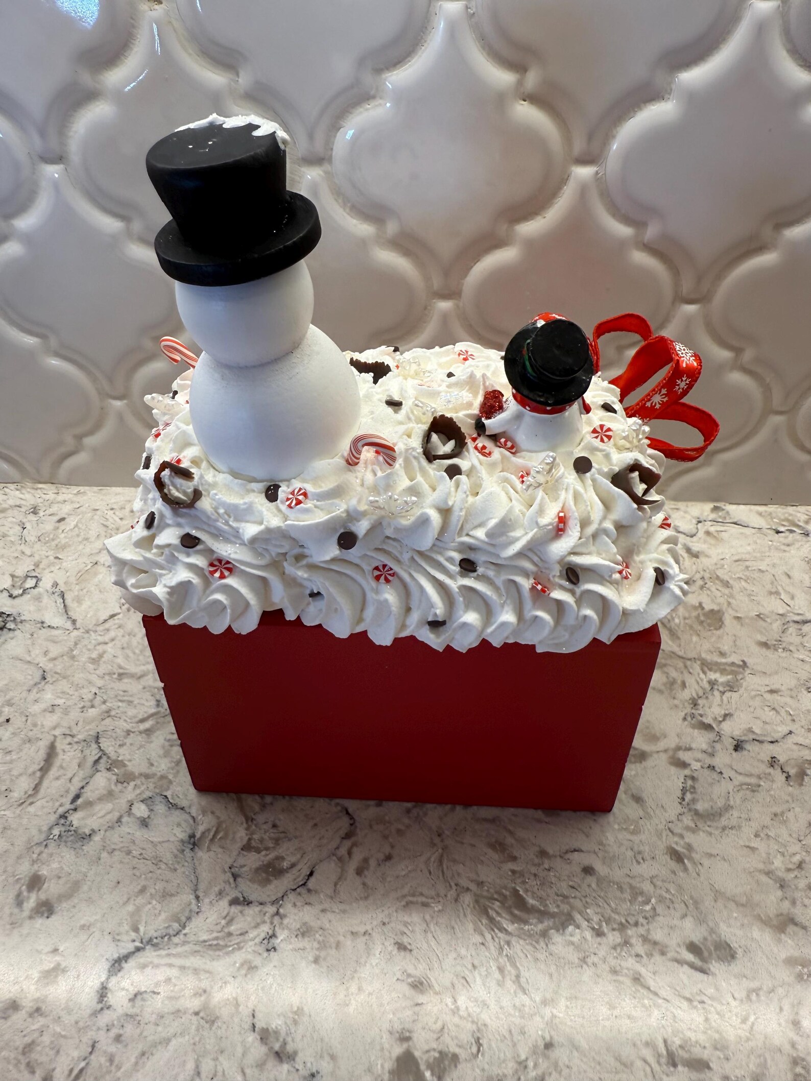 Christmas Gingie Girl, Snowman Hot Cocoa Fake Bake Coffee Bar Tier Tray ...