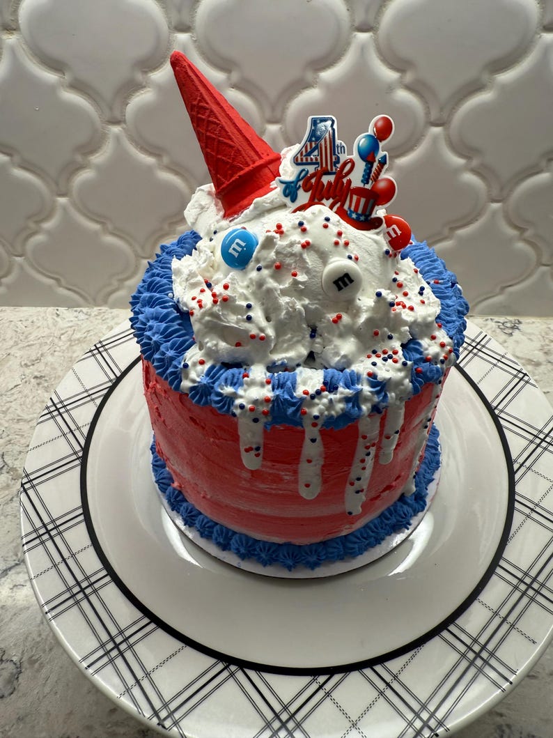 Patriotic Fake Bake Melting Ice Cream Cake - Etsy