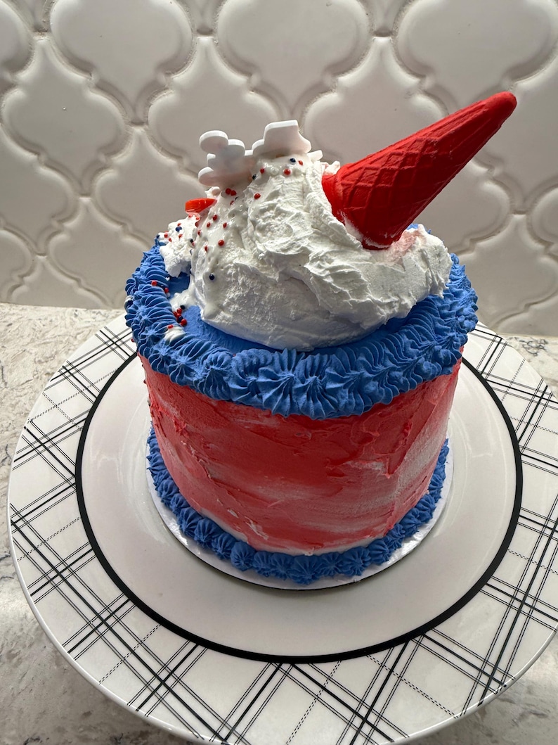 Patriotic Fake Bake Melting Ice Cream Cake - Etsy