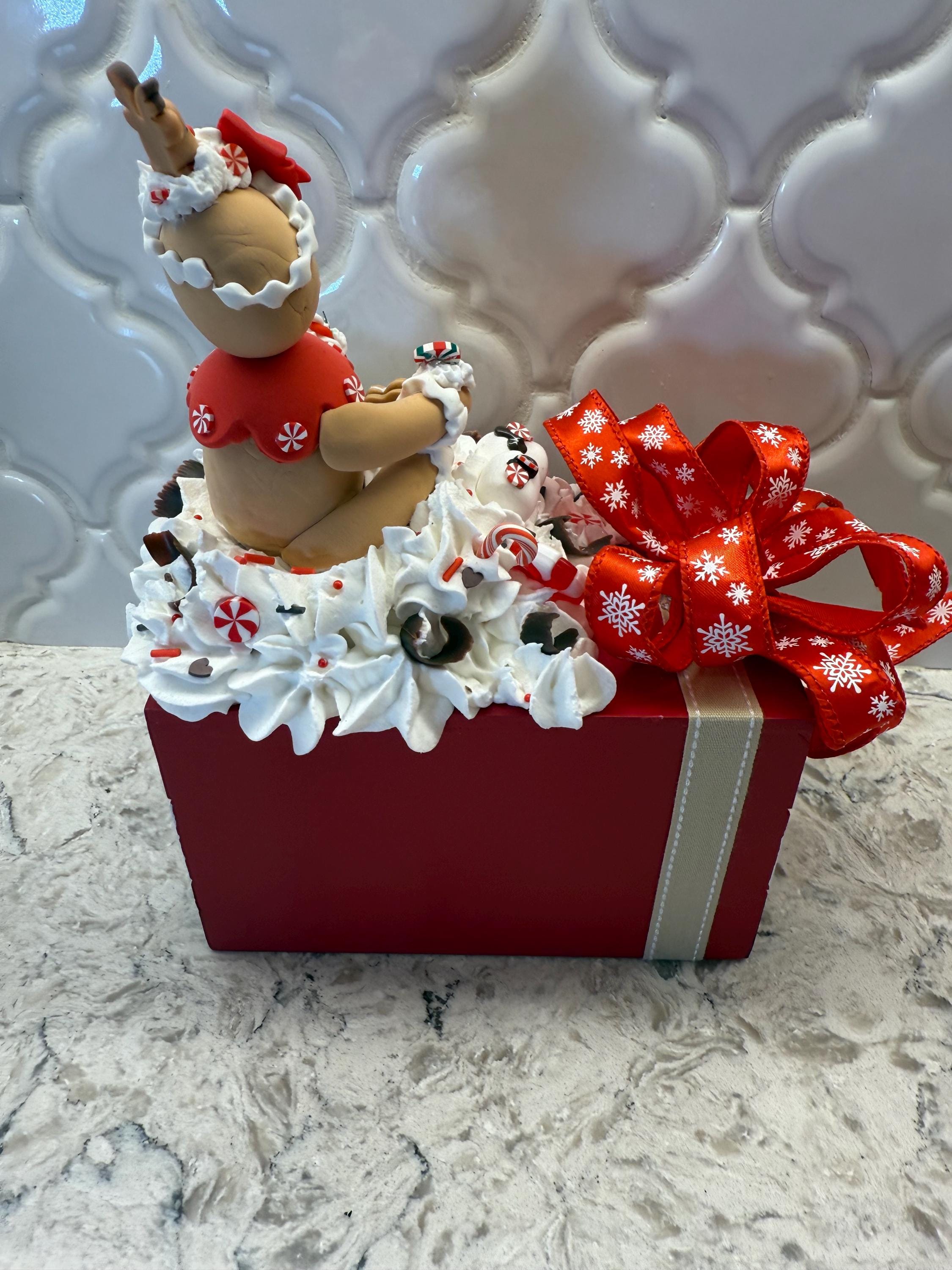 Christmas Gingie Girl, Snowman Hot Cocoa Fake Bake Coffee Bar Tier Tray ...