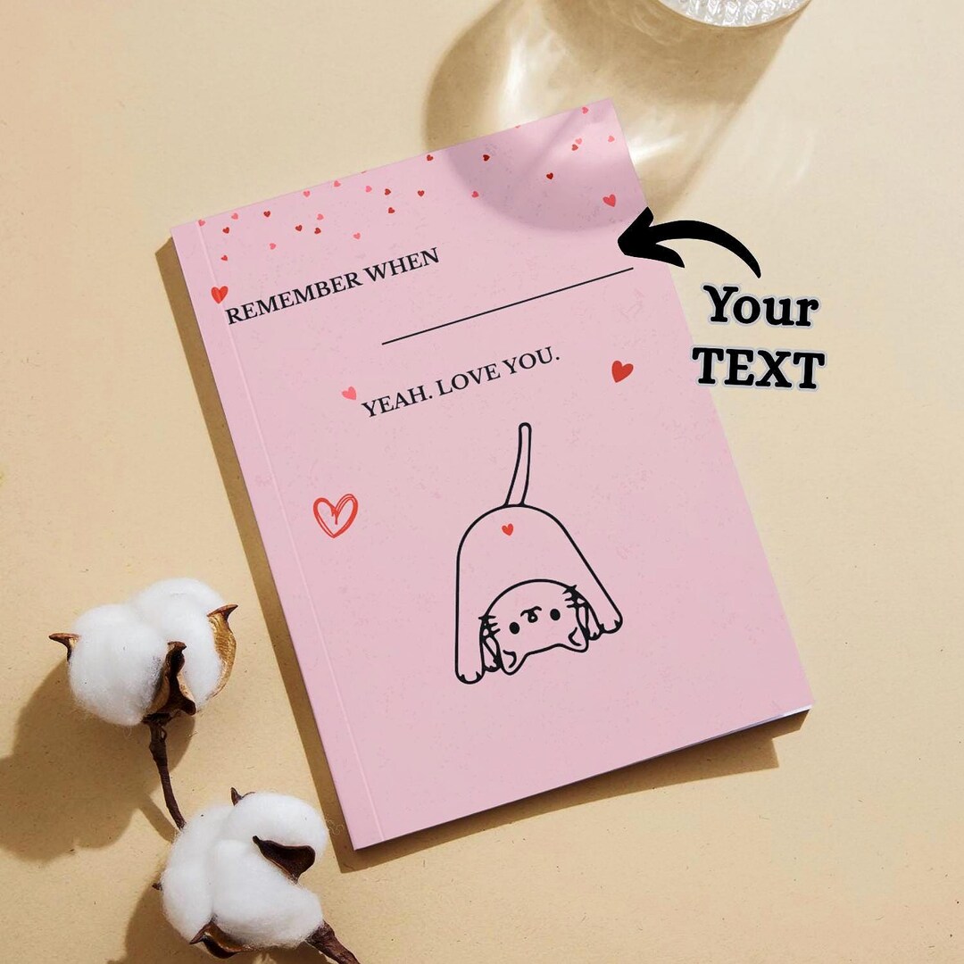 Minimalist Fun Cat Valentine’s Day Card, Pink Hearts Design ...