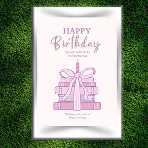 Book Lover Birthday Greeting Card, Readers, Library/ A5 Template ...
