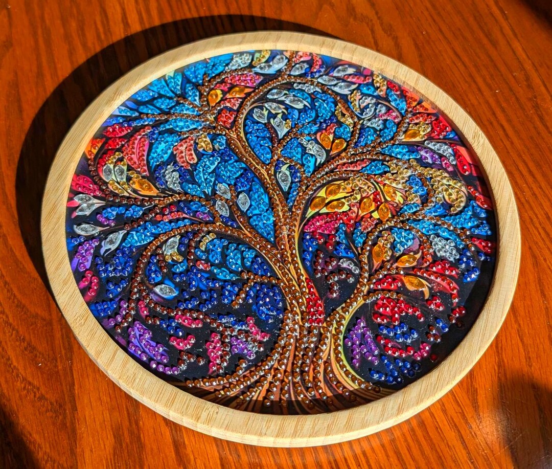Tree of Life Plant Stand/trivet/platter Diamond Art (completed) - Etsy