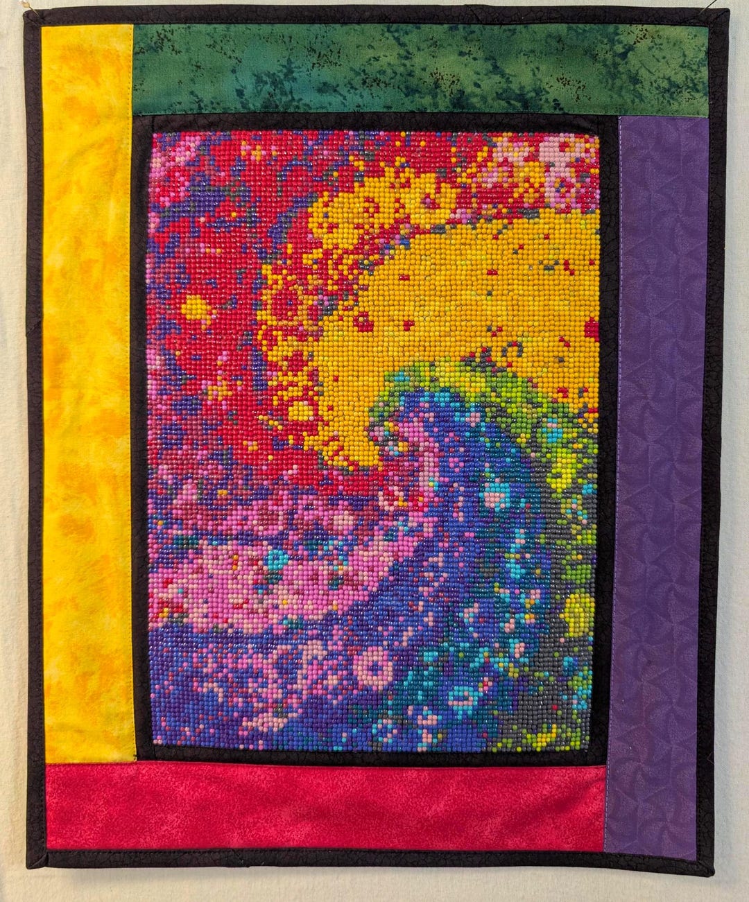 Fibonacci Sequence in Colors: Diamond Art Quilted Wall Hanging for Home ...