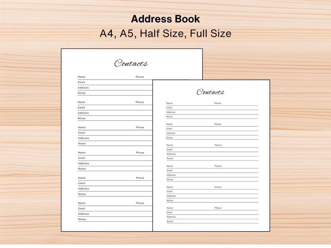 Address Book Printable - Etsy