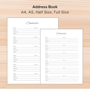 Address Book Printable - Etsy