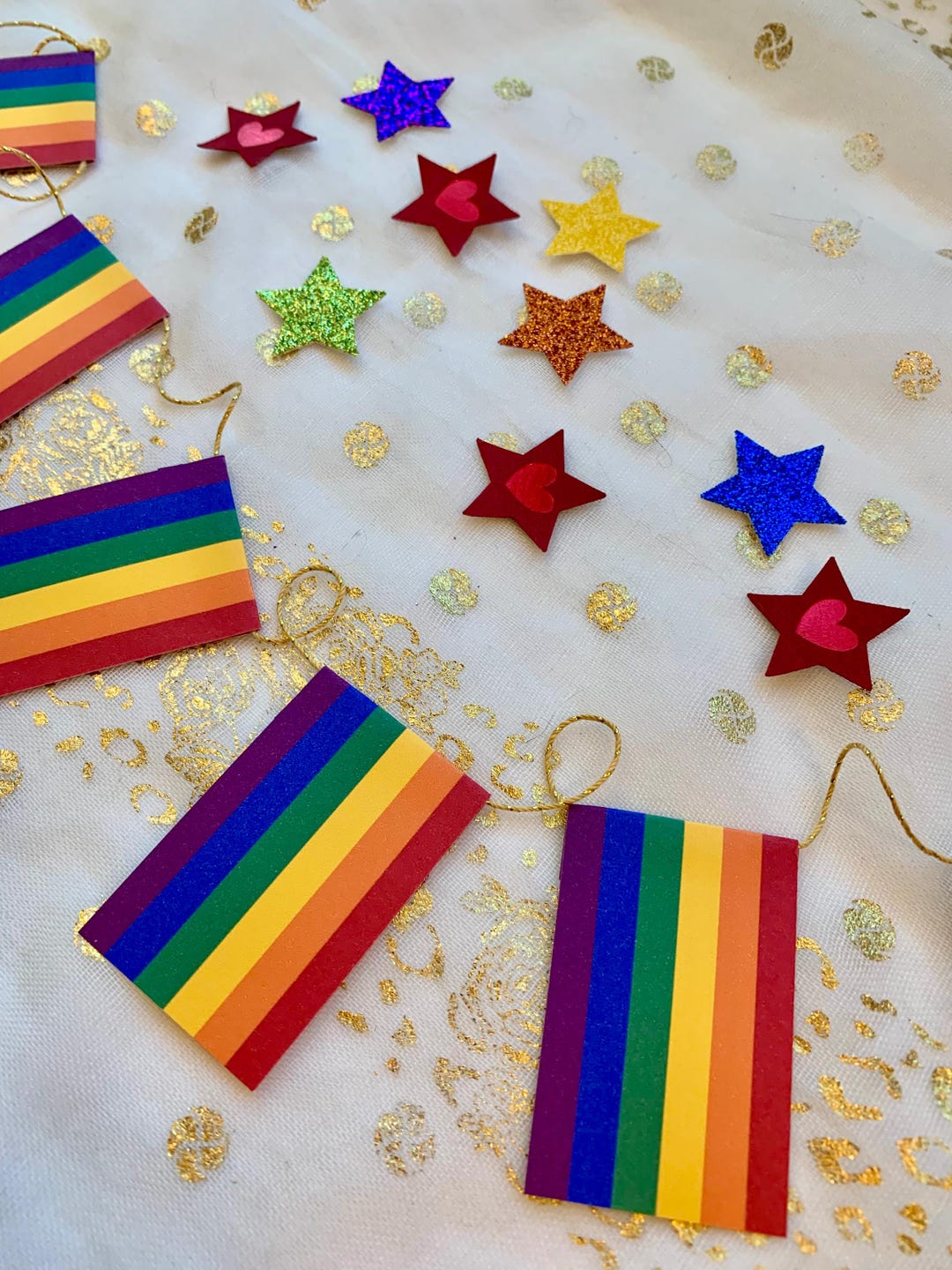 Pride Flag Garland - Handmade - Small - Paper - 6 Feet - Indoor - Etsy