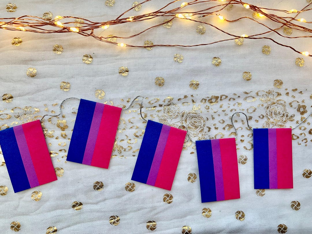 Bisexual Pride Flag Garland - Handmade - Small - Paper - 6 Feet ...