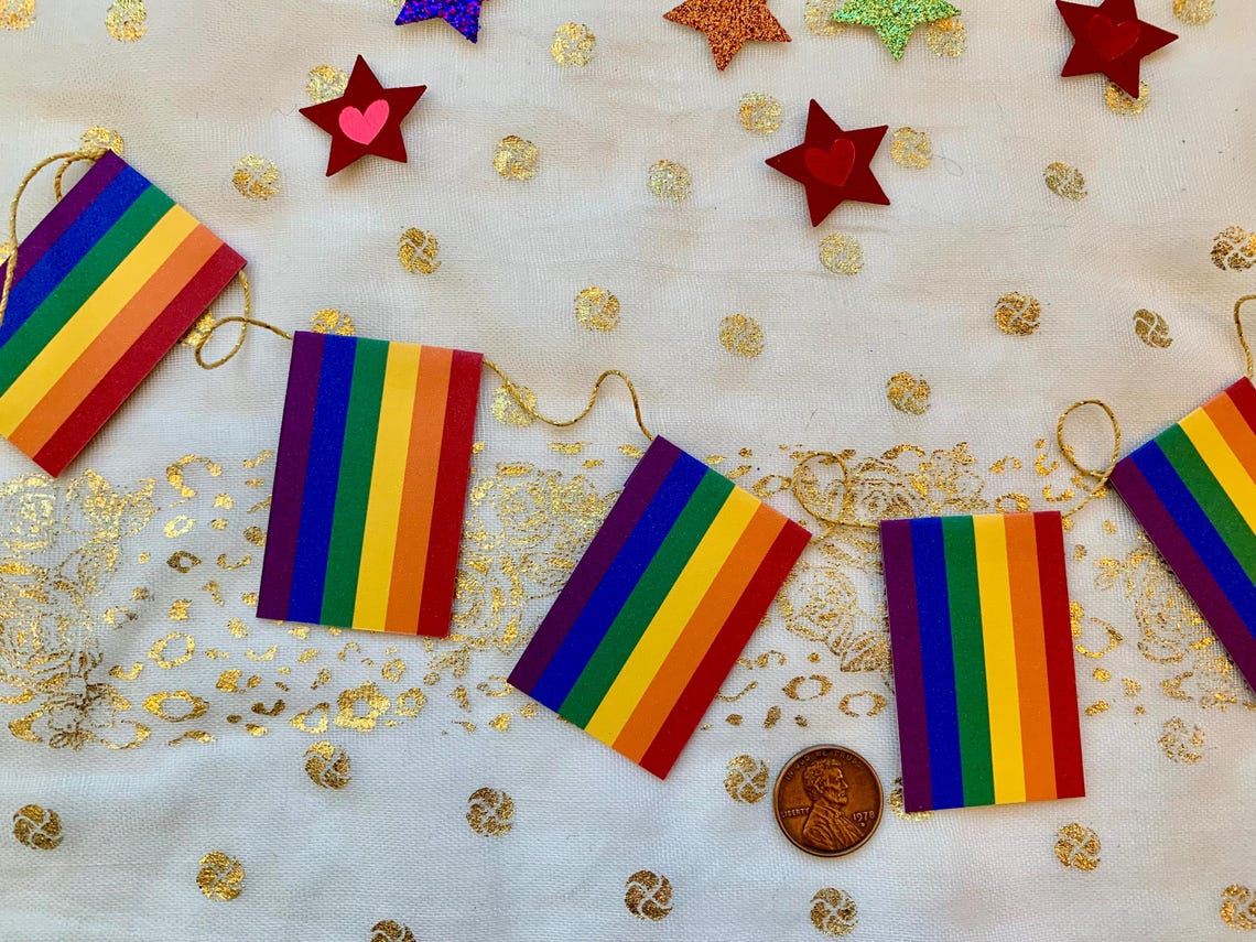 Pride Flag Garland - Handmade - Small - Paper - 6 Feet - Indoor - Etsy