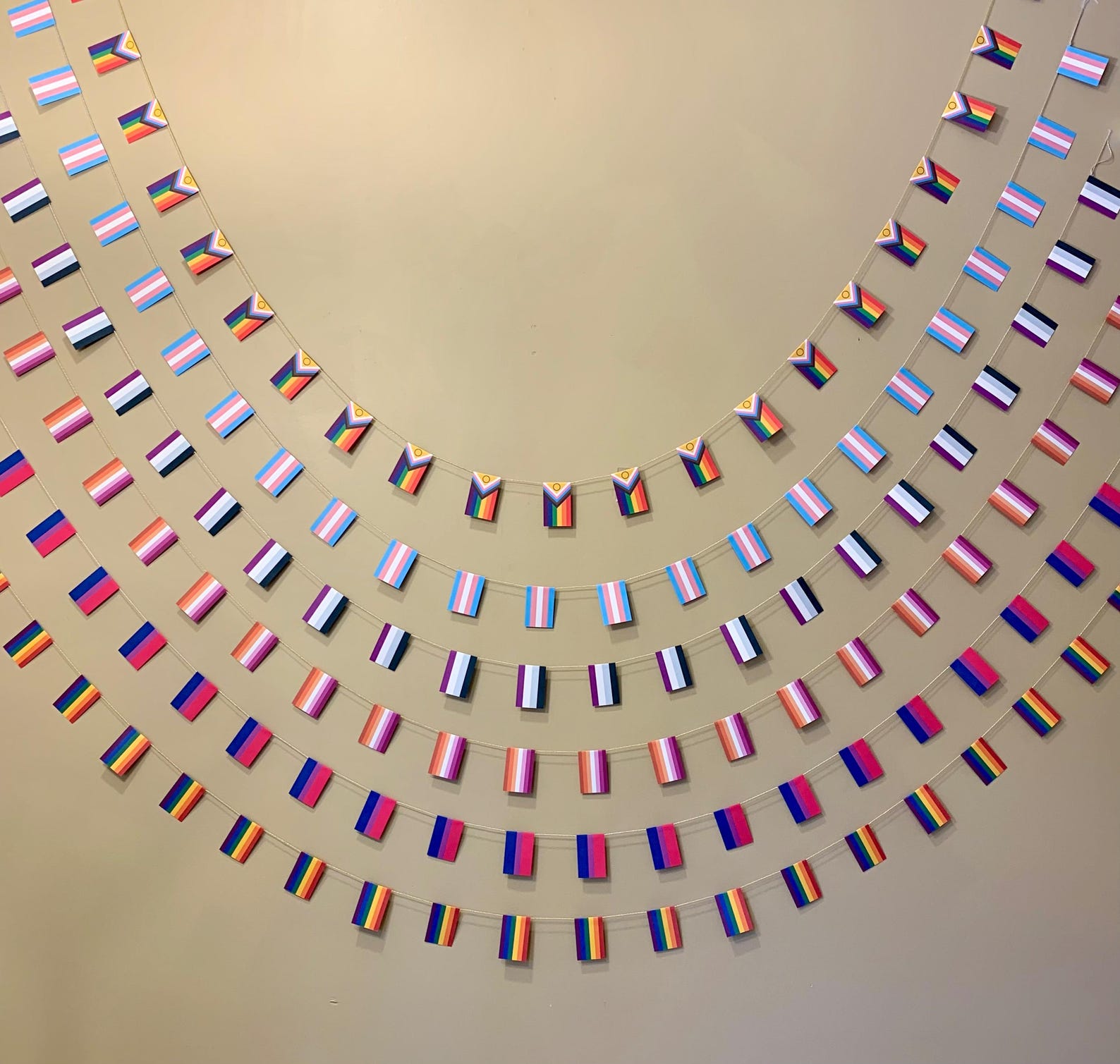 Pride Flag Garland - Handmade - Small - Paper - 6 Feet - Indoor - Etsy