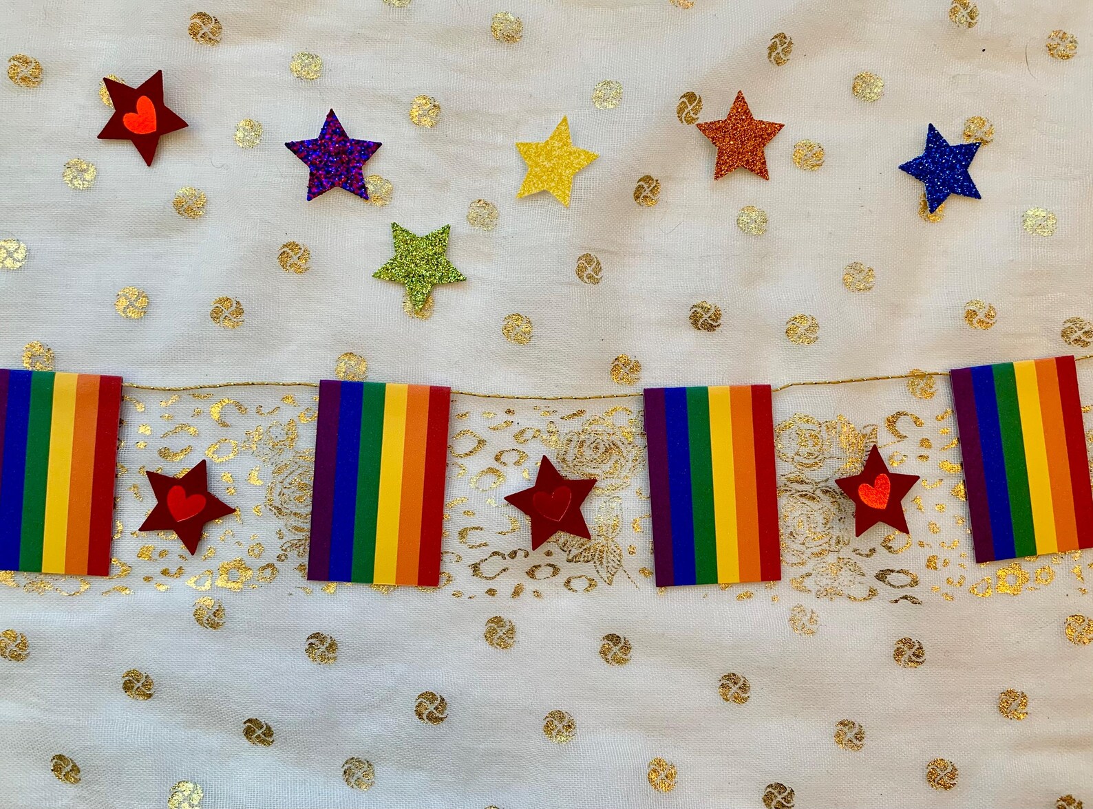 Pride Flag Garland - Handmade - Small - Paper - 6 Feet - Indoor - Etsy