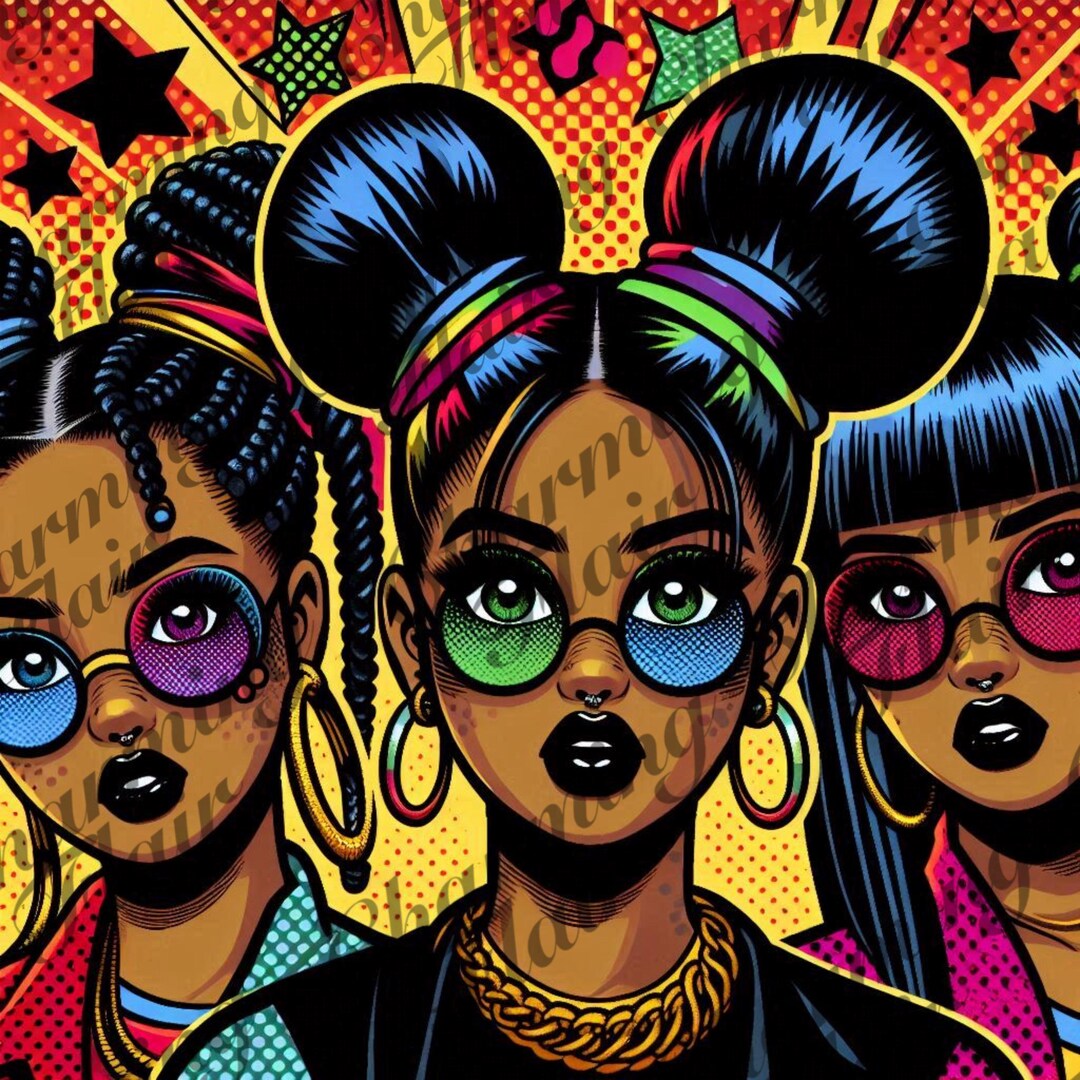 Afro-pop Art Digital Print | Bold & Vibrant Urban Aesthetic Wall Art - Etsy