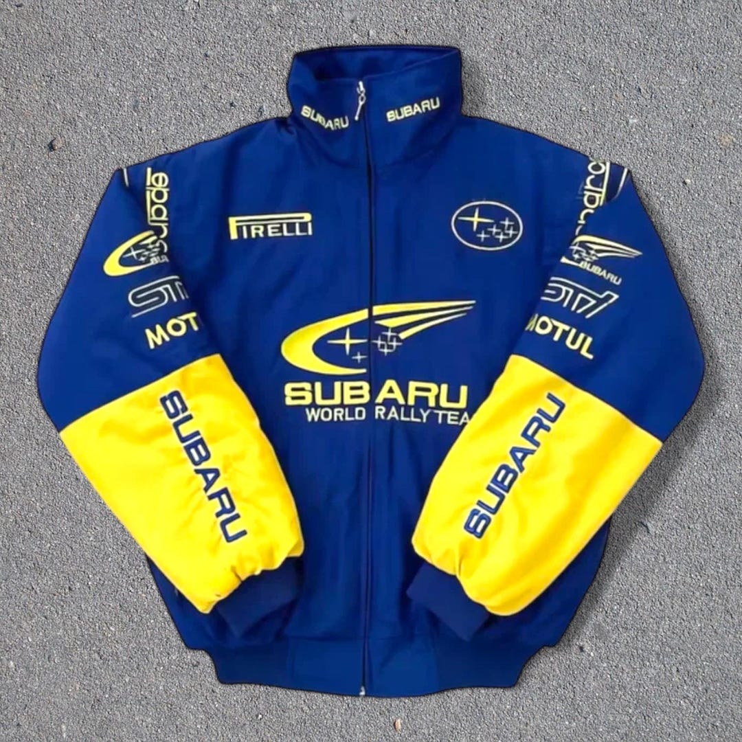 Subaru Racing F1 Vintage Jacket for Unisex Adults Padded Cotton ...