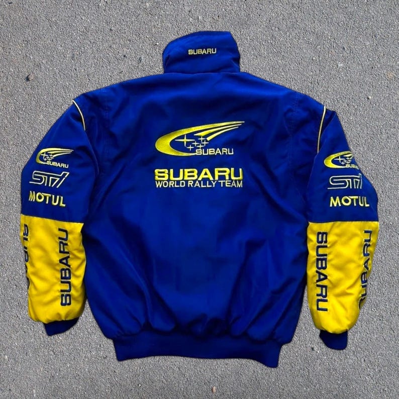 Subaru Racing F1 Vintage Jacket for Unisex Adults Padded Cotton ...