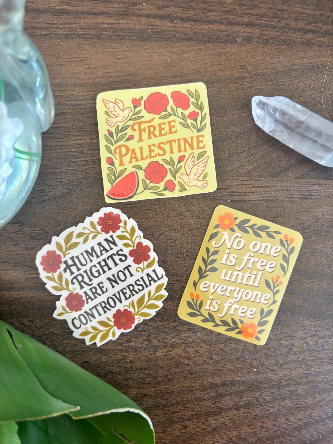 Liberation Sticker Pack, Watermelon Doves Folk Art, Human Rights ...
