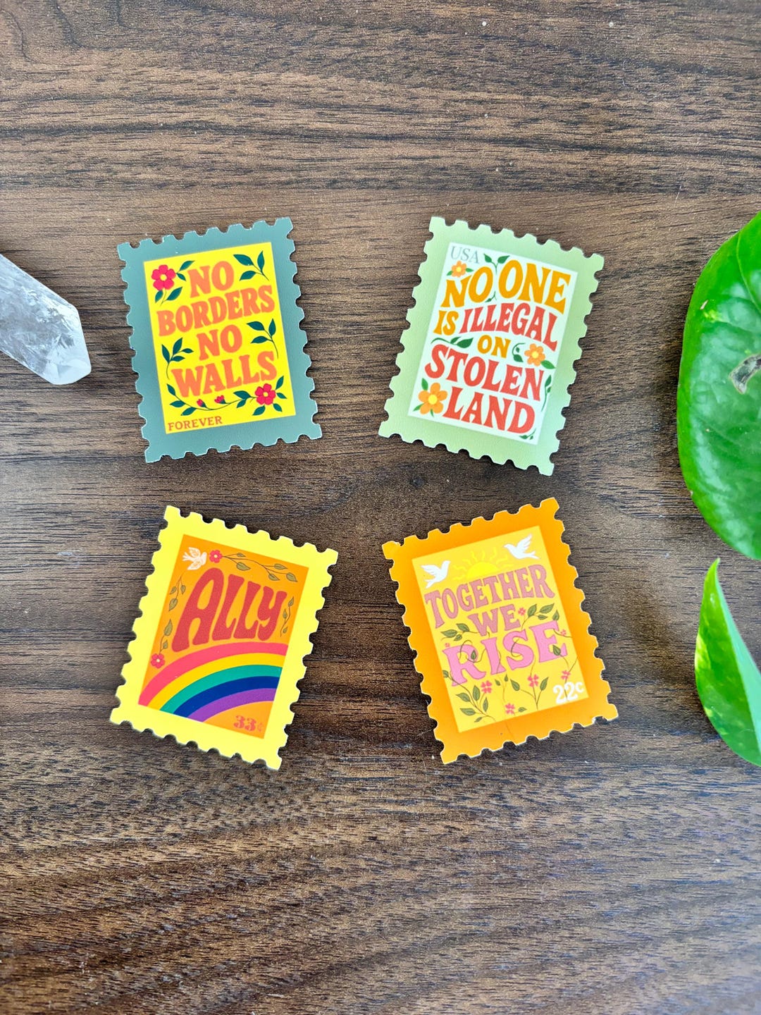 Stamps of Solidarity-political Stamp Stickers, Vintage Style Protest ...