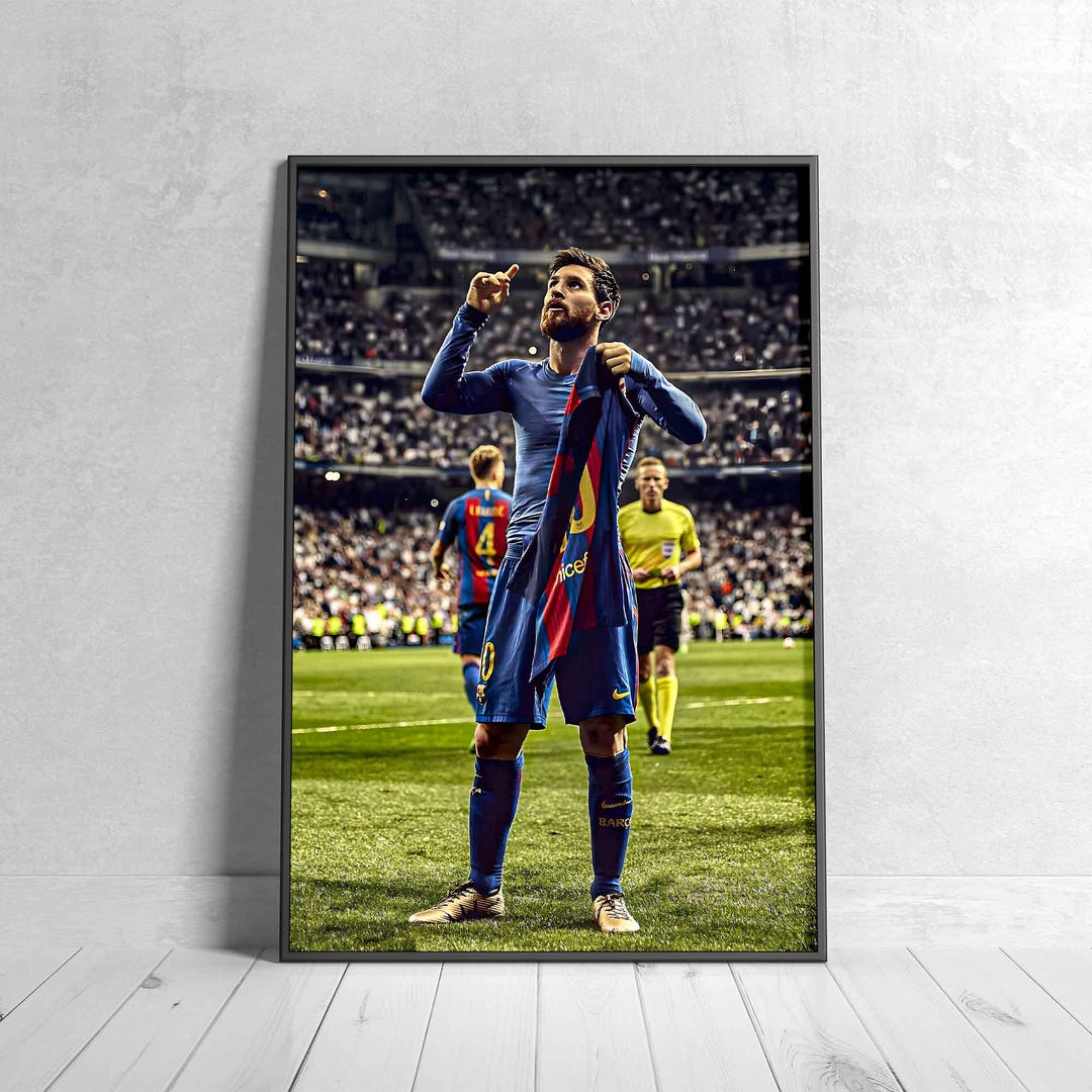 Lionel Messi Barcelona Shirt Poster Print or Canvas Print Iconic ...